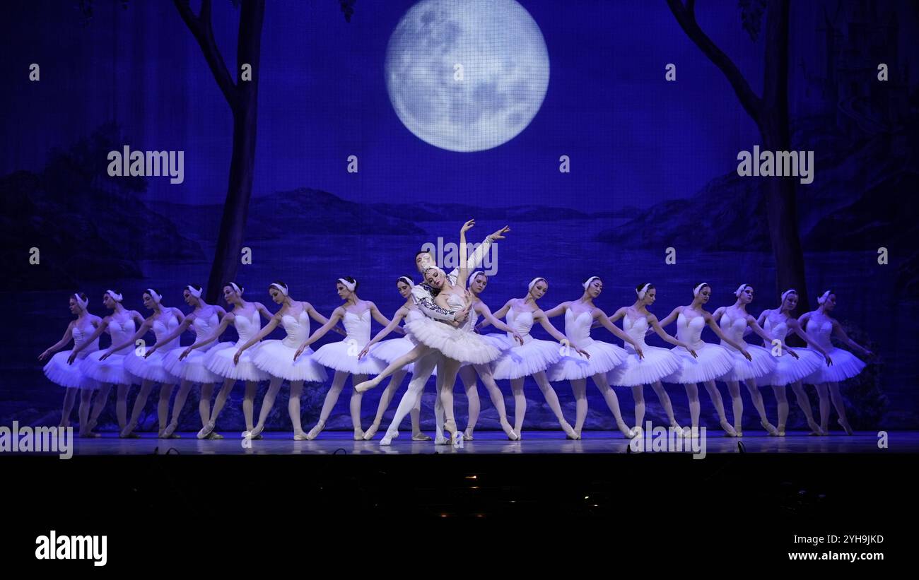 Graceful Ballerinas in Swan Lake Ballet, Paris, France Performance on ...