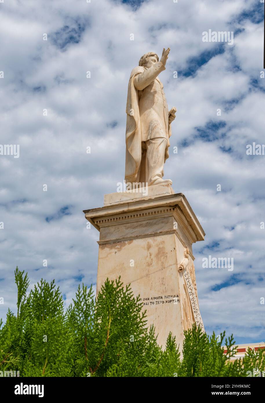 statue of Dionysios Solomos in Solomos square, Zante town, Zakynthos ...