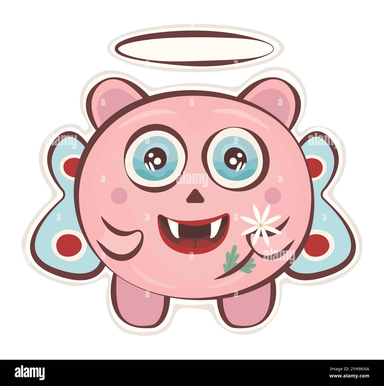 Pig with wings and halo Stock Vector Images - Alamy