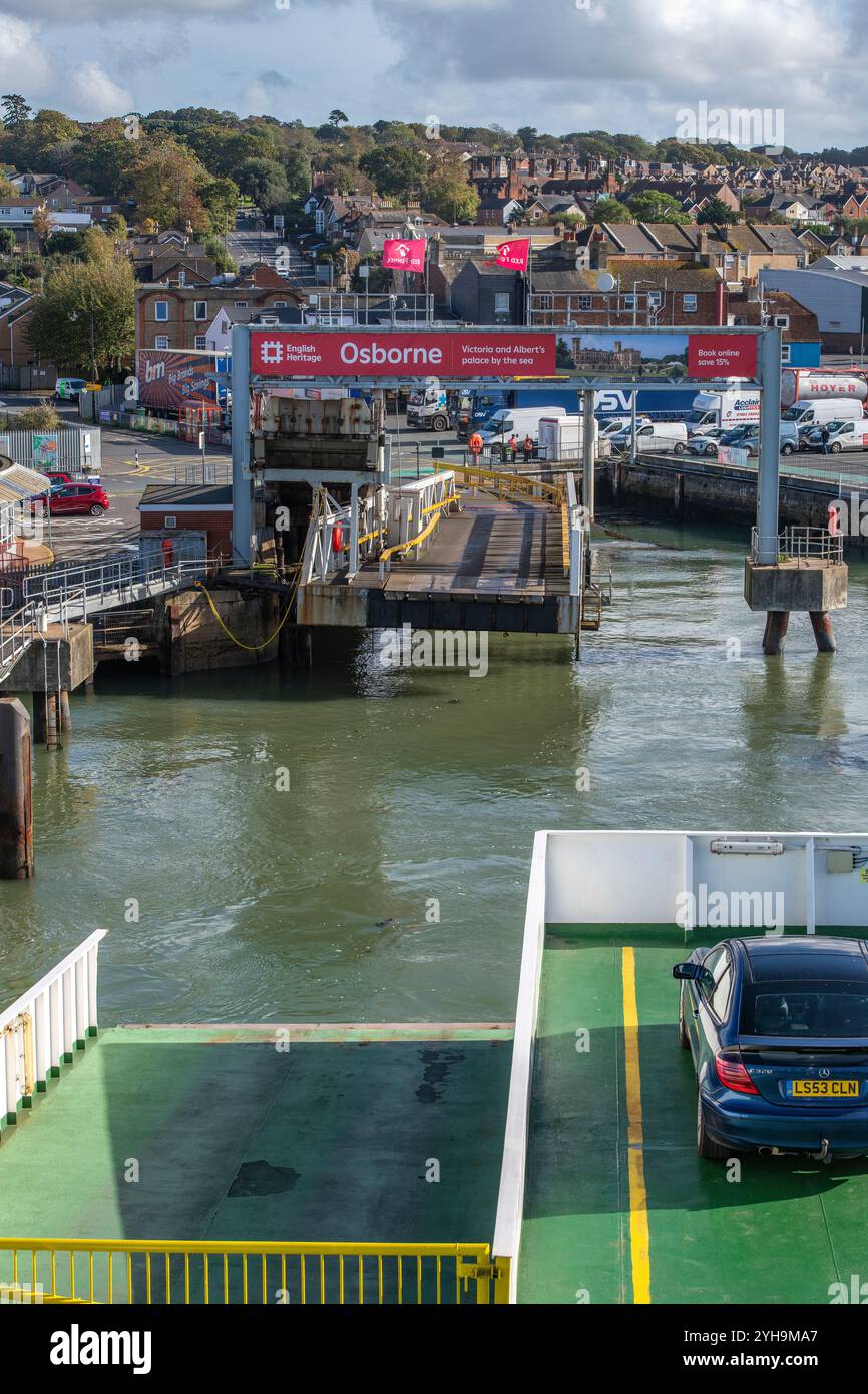 red funnel isle of wight vehicle and passenger ferry arriving at the ...