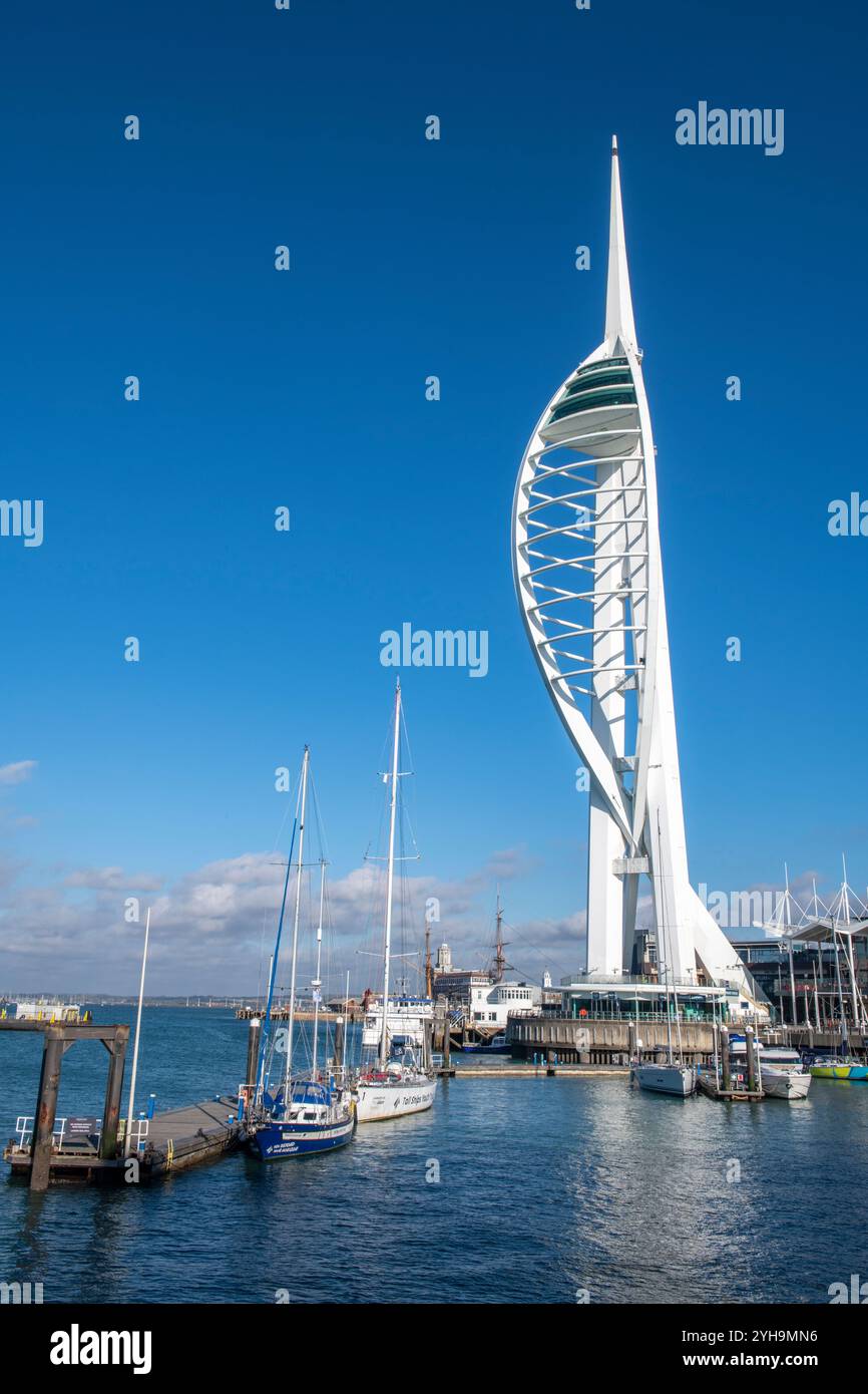 the spinnaker tower on the waterfront at Gunwharf quays in Portsmouth ...