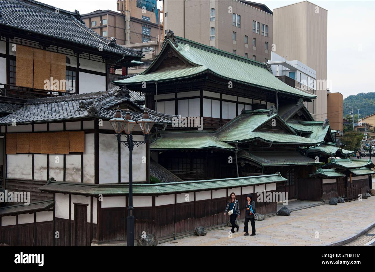 The "honkan," or main building, at Dogo Onsen hot spring spa bathhouse ...