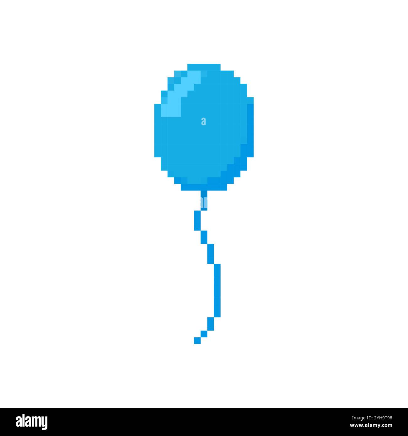 Pixelated balloon icon. Retro pixel colorful balloons party celebration ...