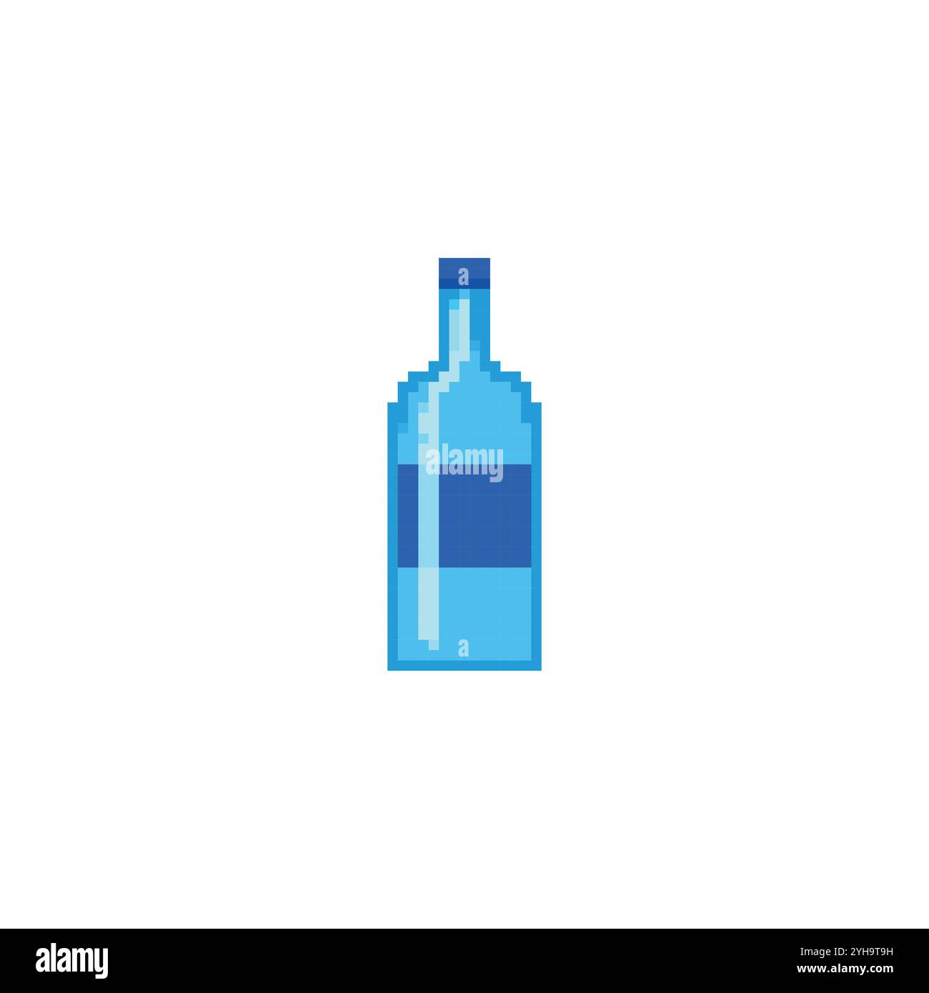 Pixel water bottle icon. Retro pixel icon plastic water bottle minimal ...