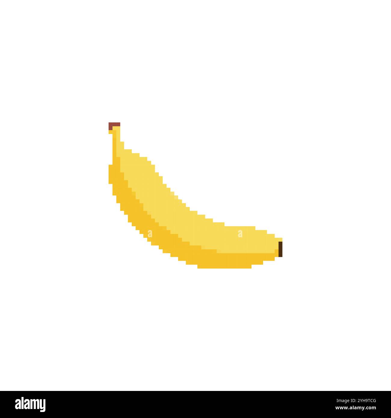 Pixelated banana icon yellow. Retro-style pixel art banana simple ...