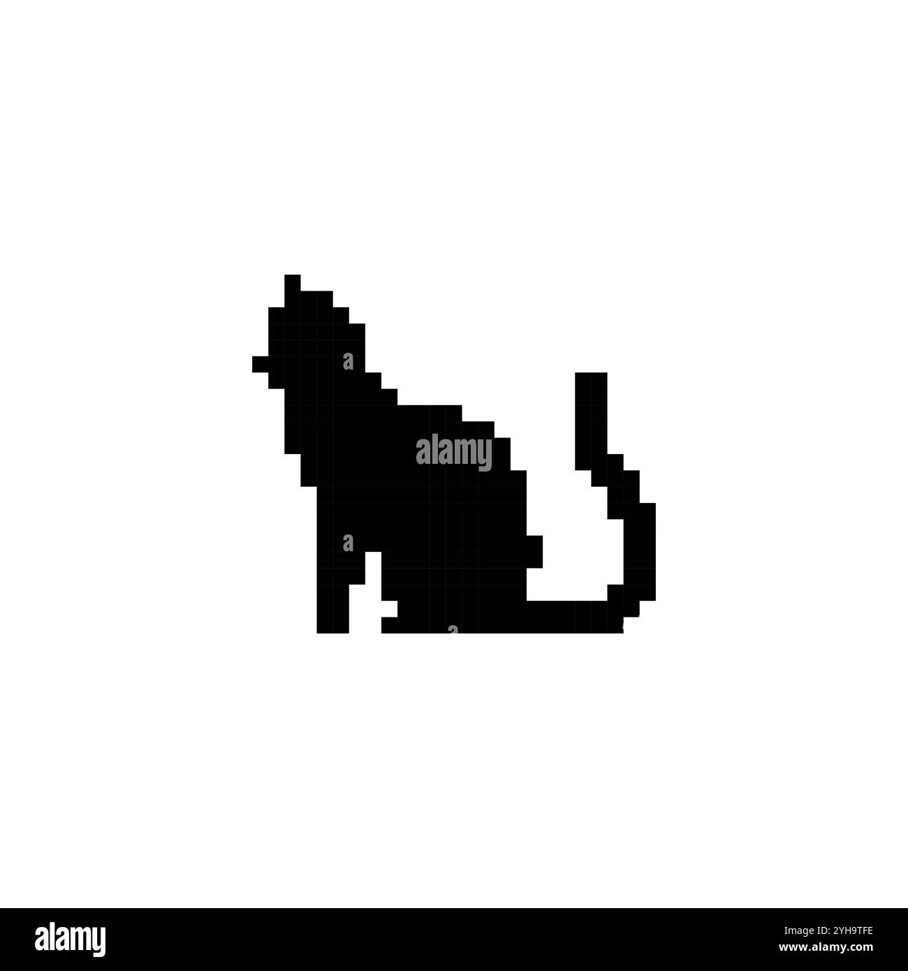 Pixelated cat silhouette. Black pixel cat icon Stock Vector Image & Art ...