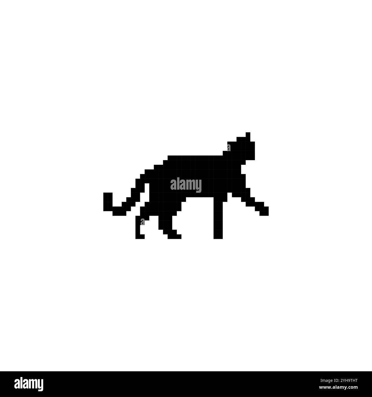Pixelated cat silhouette. Black pixel cat icon Stock Vector Image & Art ...