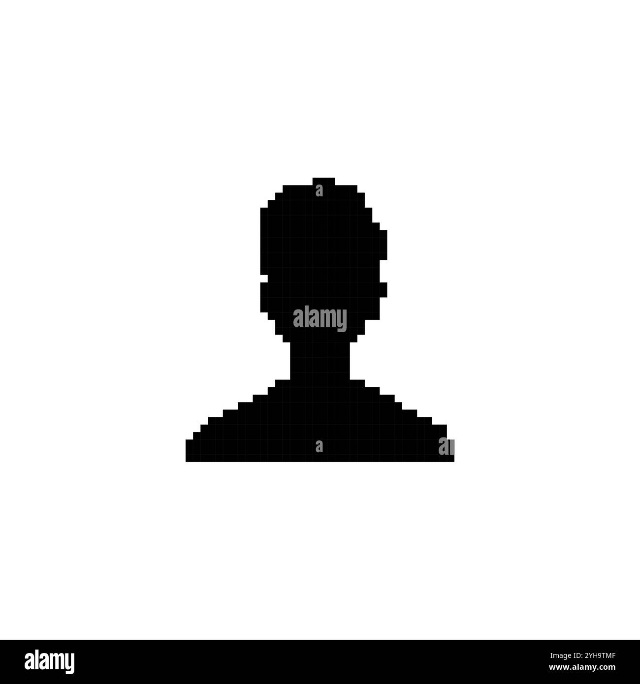 Pixel art black human silhouette. Minimalistic human figure icon in ...