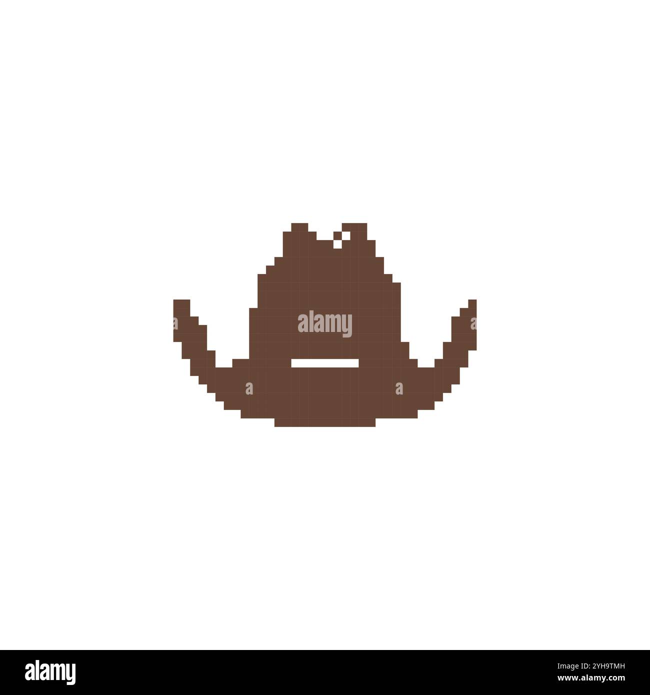 Pixelated cowboy hat icon. Retro-style brown cowboy hat graphic pixel ...