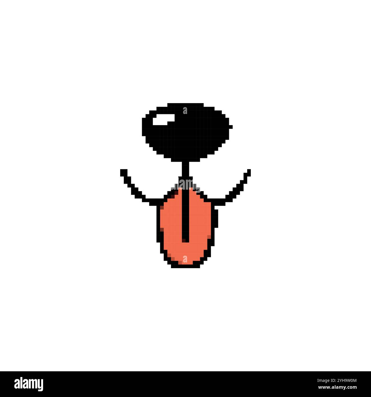 Pixel art black dog with orange tongue. Minimalistic dog character in ...