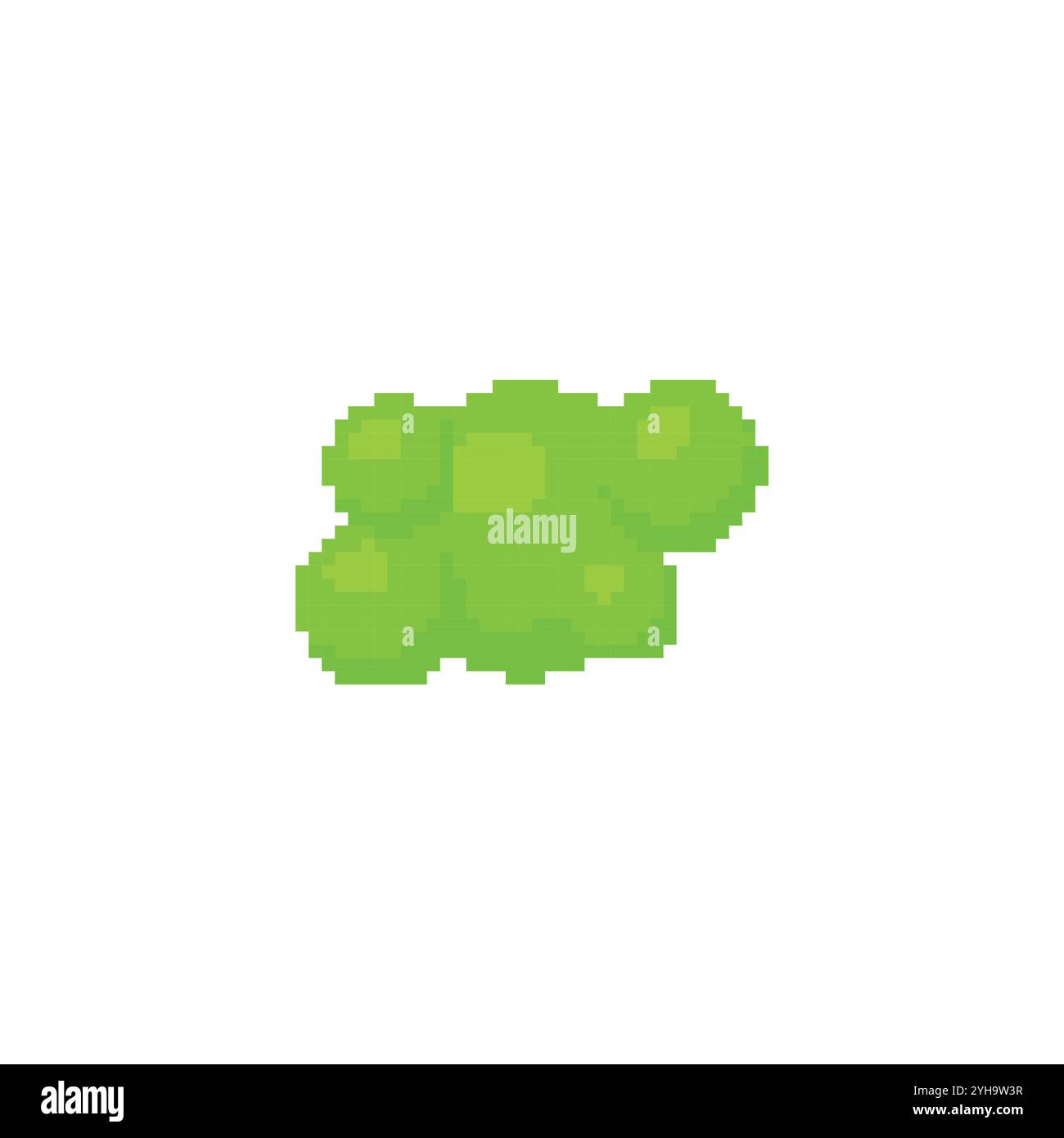 Pixel art green bush illustration. Minimalistic bush design in retro ...