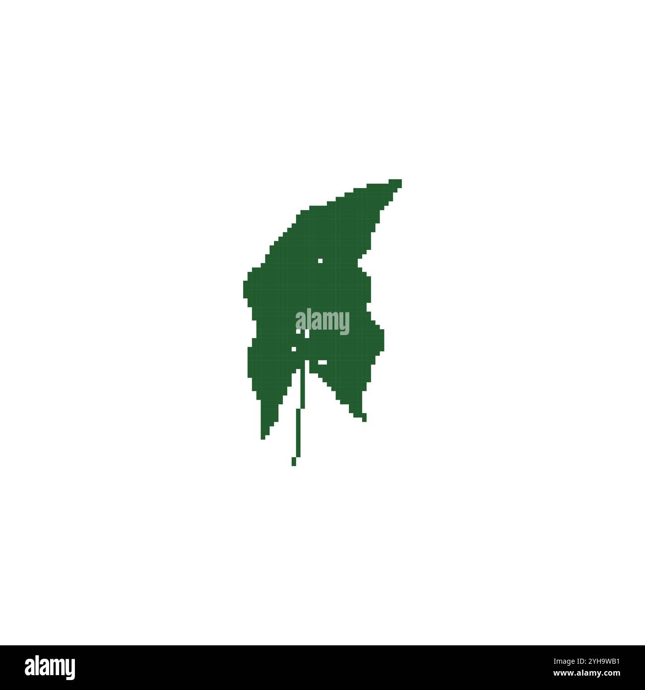 Pixel art green leaf illustration. Minimalistic leaf design in retro ...