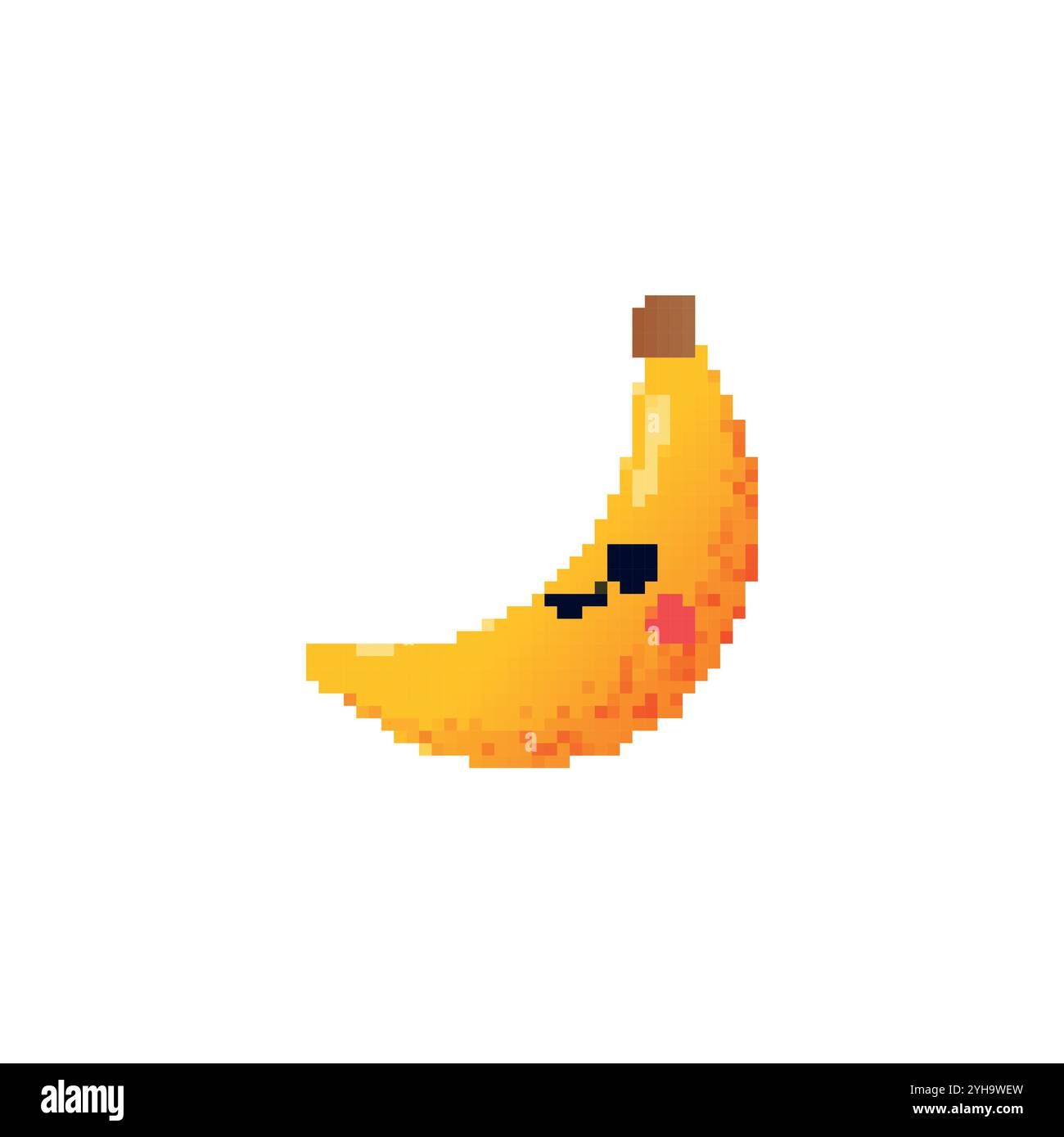 Pixelated banana icon with sunglasses and a smiling face. Retro pixel ...