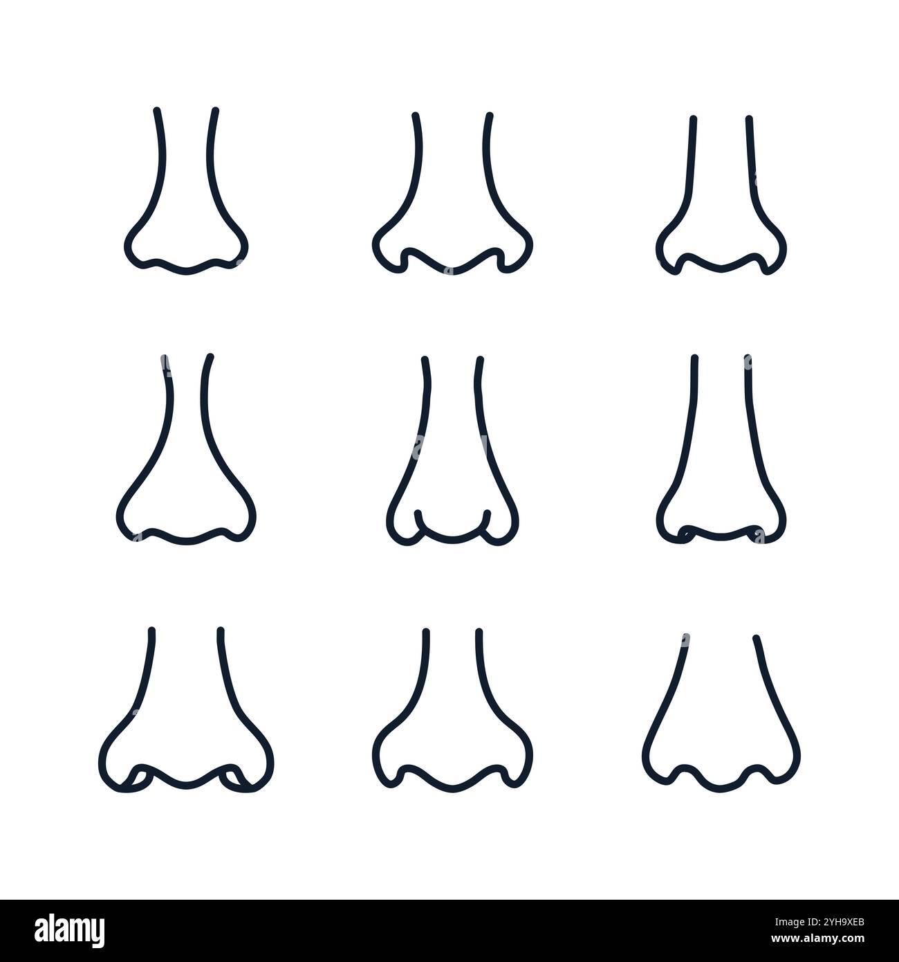 Nose line icon vector illustration. Nose smell human cartoon line icon ...