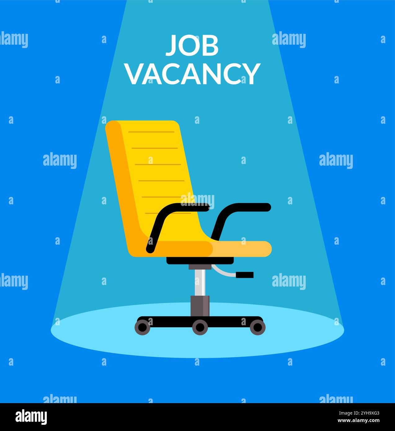 Job vacancy concept illustration. Office chair spotlight job vacancy ...