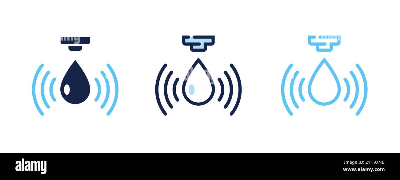 Water sensor vector icon. Water flow drop control sensor logo design ...