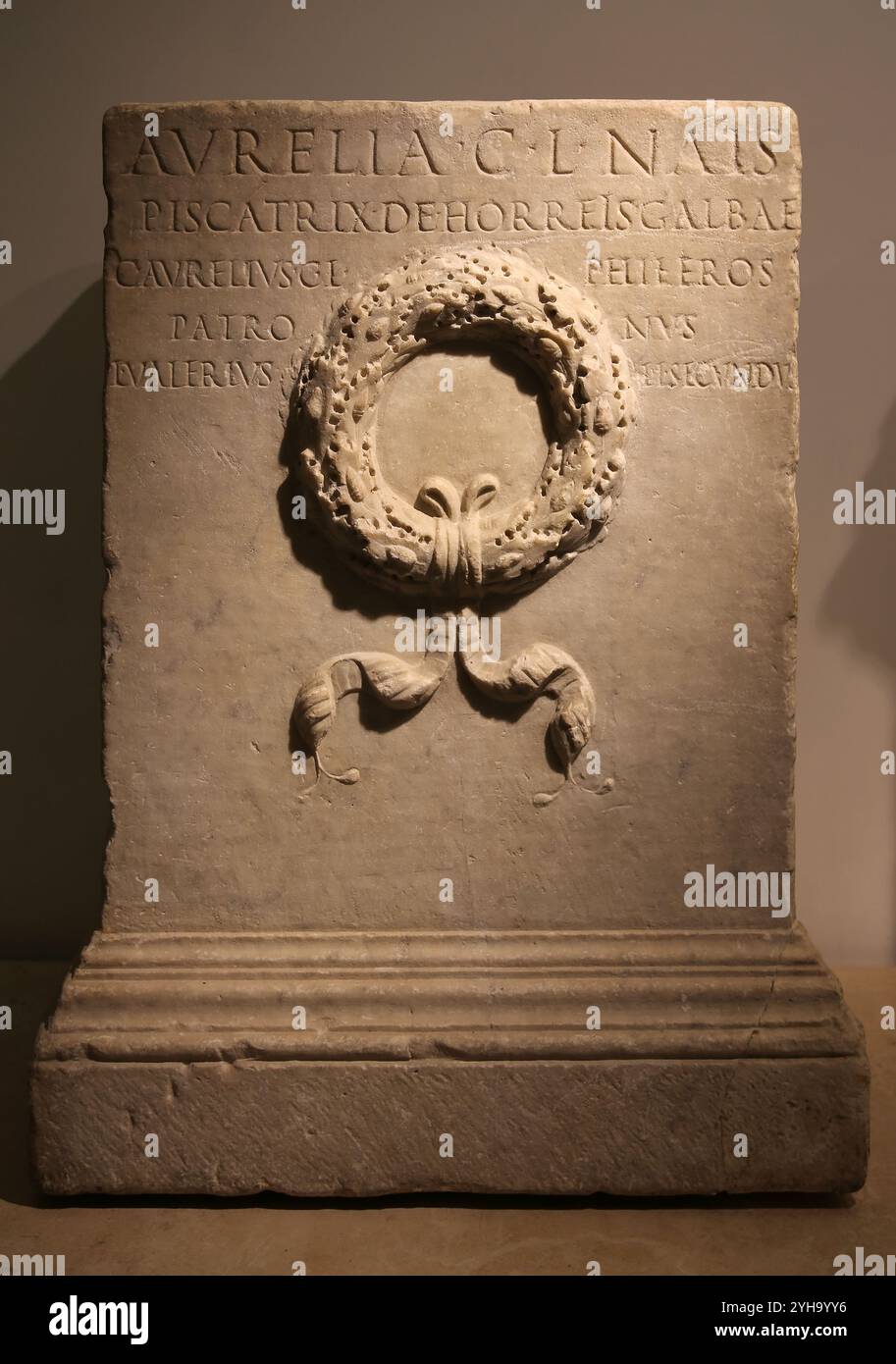 Funerary altar of the fishseller Aurelia Nais. 2nd century. Port ...