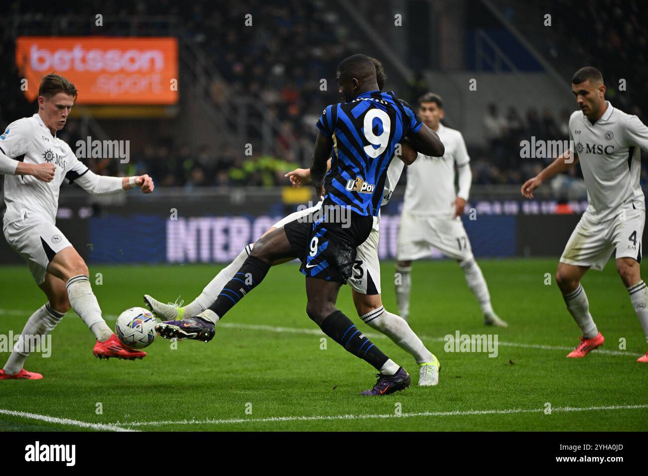 Hakan Calhanoglu of Inter FC misses the penalty during the Italian ...