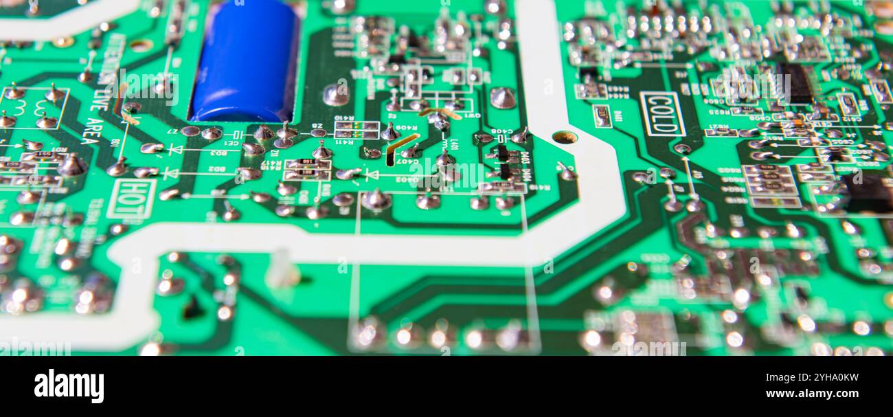 Circuit board with electrons. Motherboard. Electronic circuit board close up. Electronic ...