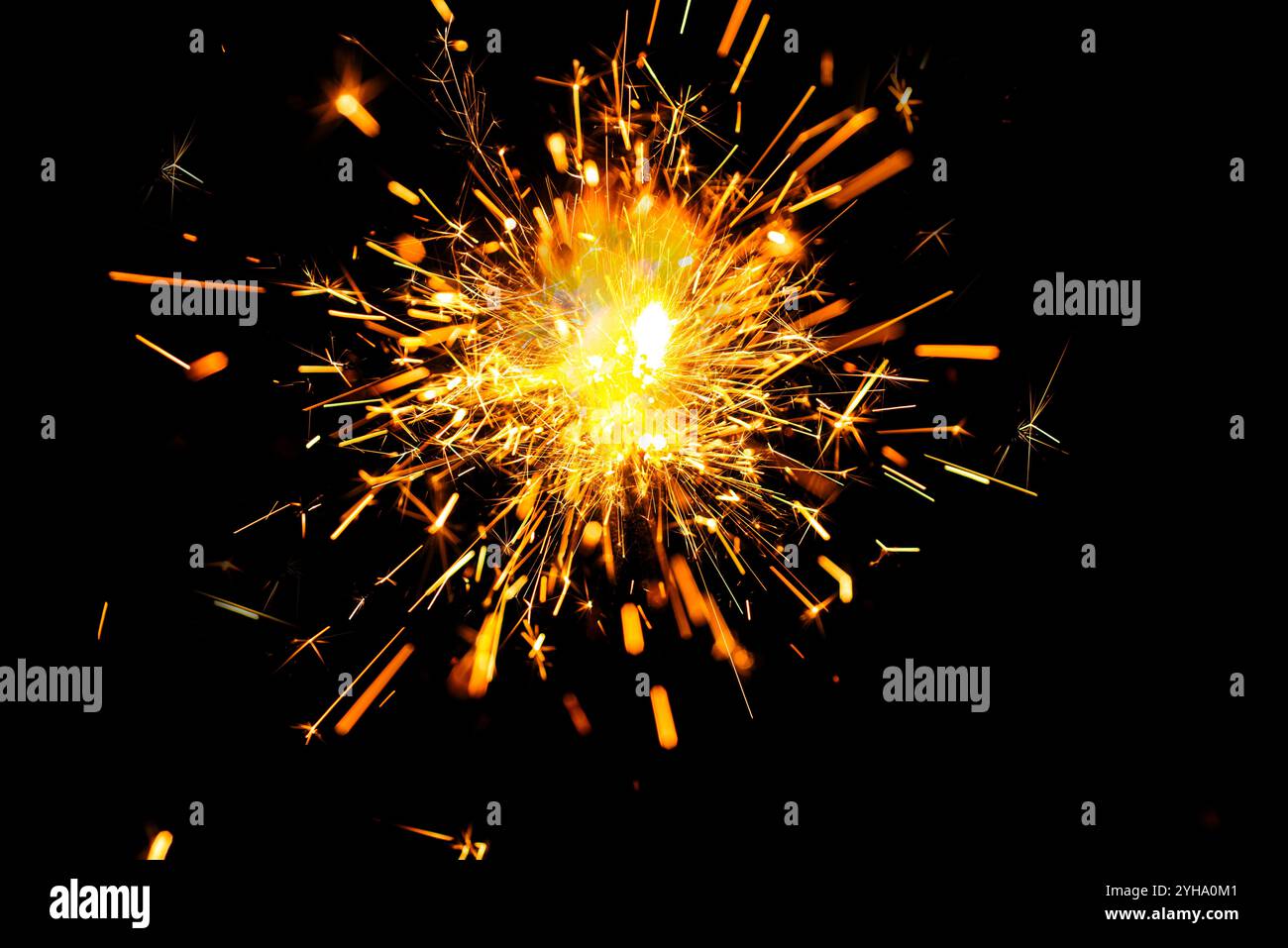 Christmas sparkle on black background. Bengal fire sparkle. Abstract ...