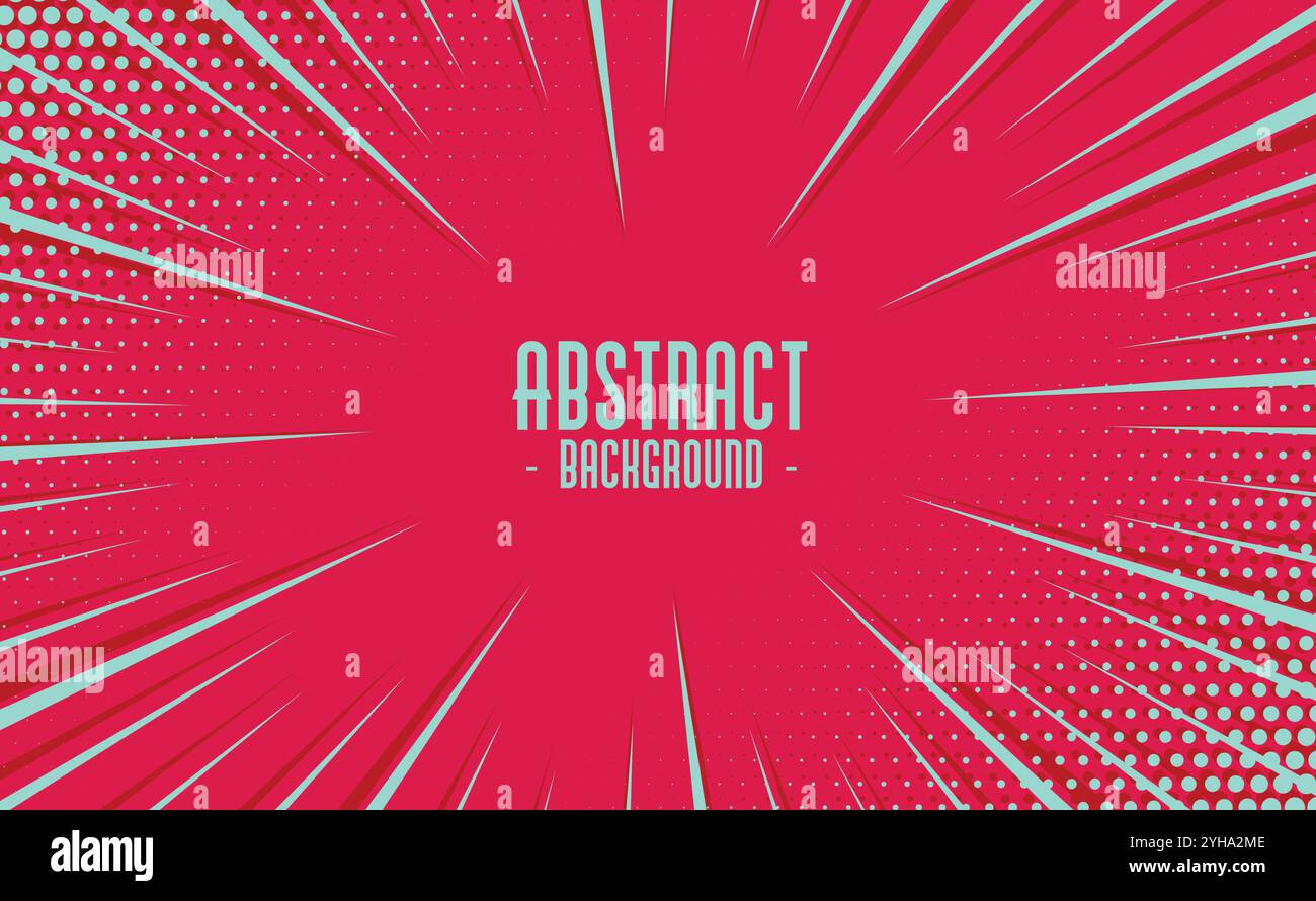 abstract comic zoom motion lines with halftone background Stock Vector ...