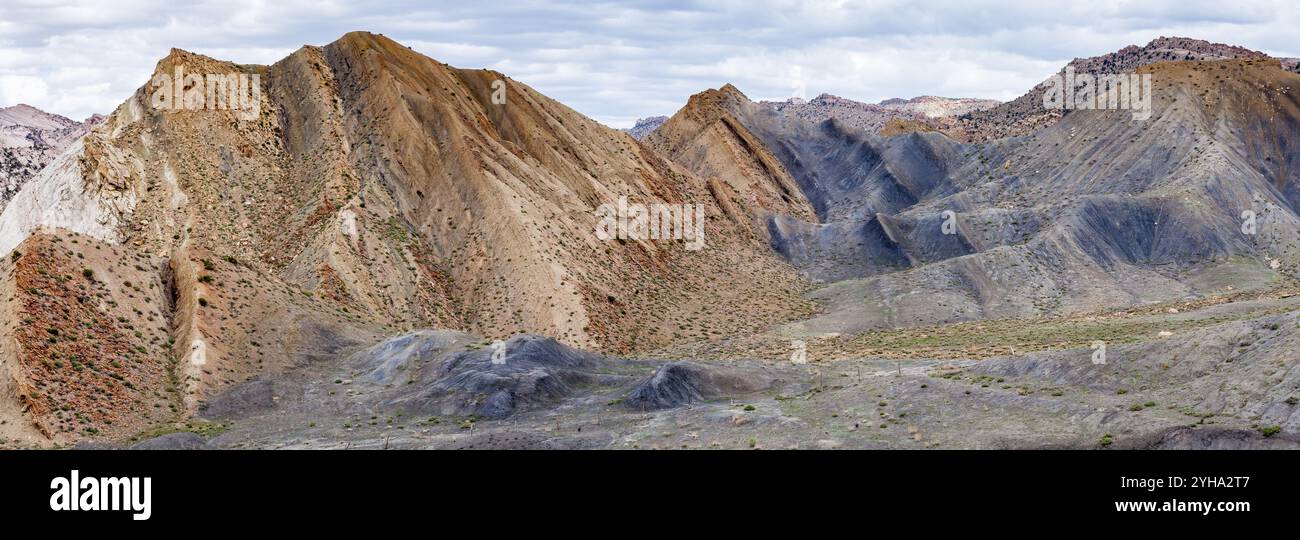 Varying geologic layers lifted up and exposed along the Cockscomb ...