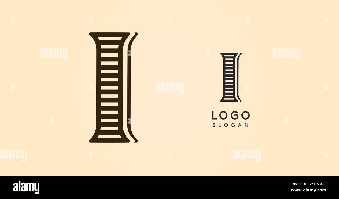 Vintage western letter I, country stylish old lettermark for retro bar ...