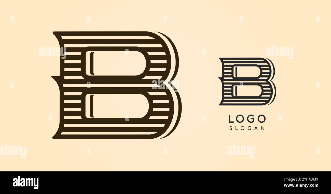 Vintage b letter logo hi-res stock photography and images - Alamy
