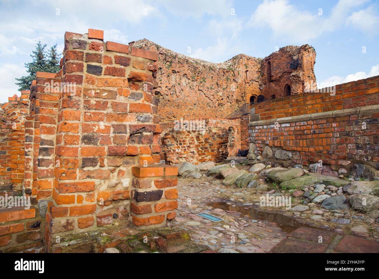 Gothic architecture in Torun, Poland. Ruins of a gothic castle in Torun ...