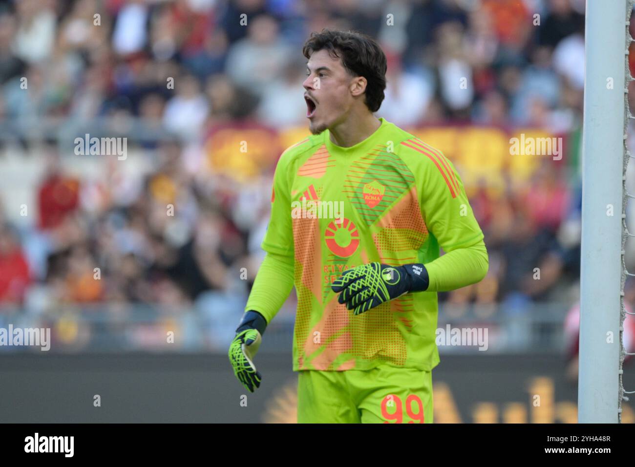Romaâ s goalkeeper Mile Svilar during the Italian Football Championship ...