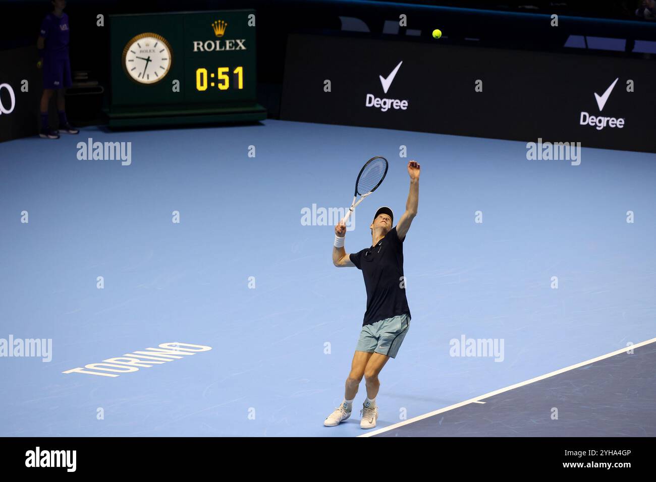 Jannik Sinner (Italy) during the match againts Alexander De Minaur during 2024 ATP Nitto Finals ...