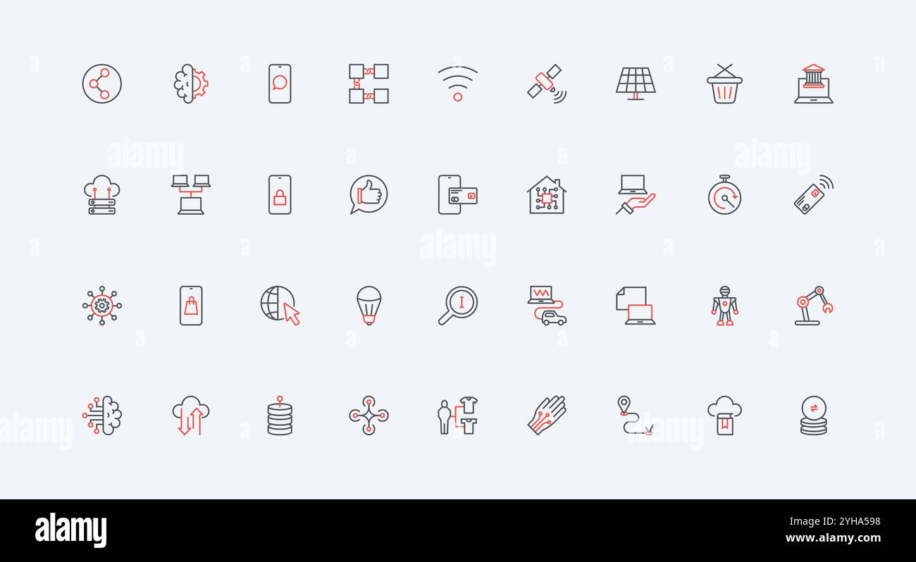 Innovation technology, AI and IoT, digital network, machine learning ...