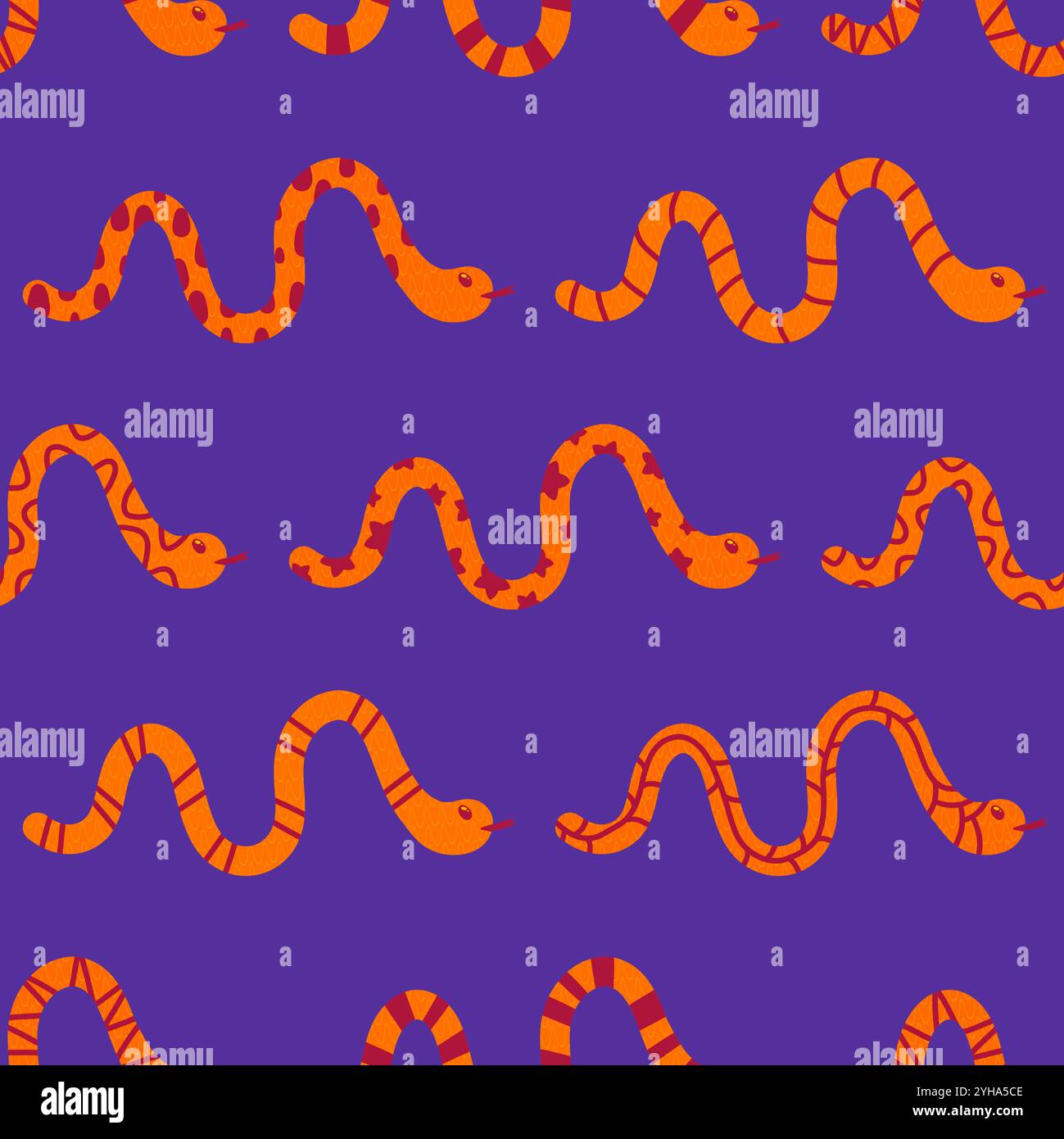 Summer cartoon animals seamless snake pattern for wrapping paper and ...