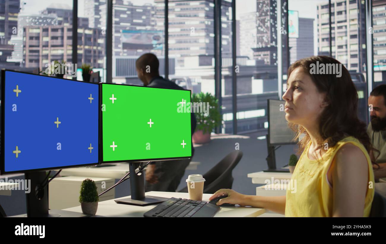 Focused employee analyzing datasets hi-res stock photography and images - Alamy