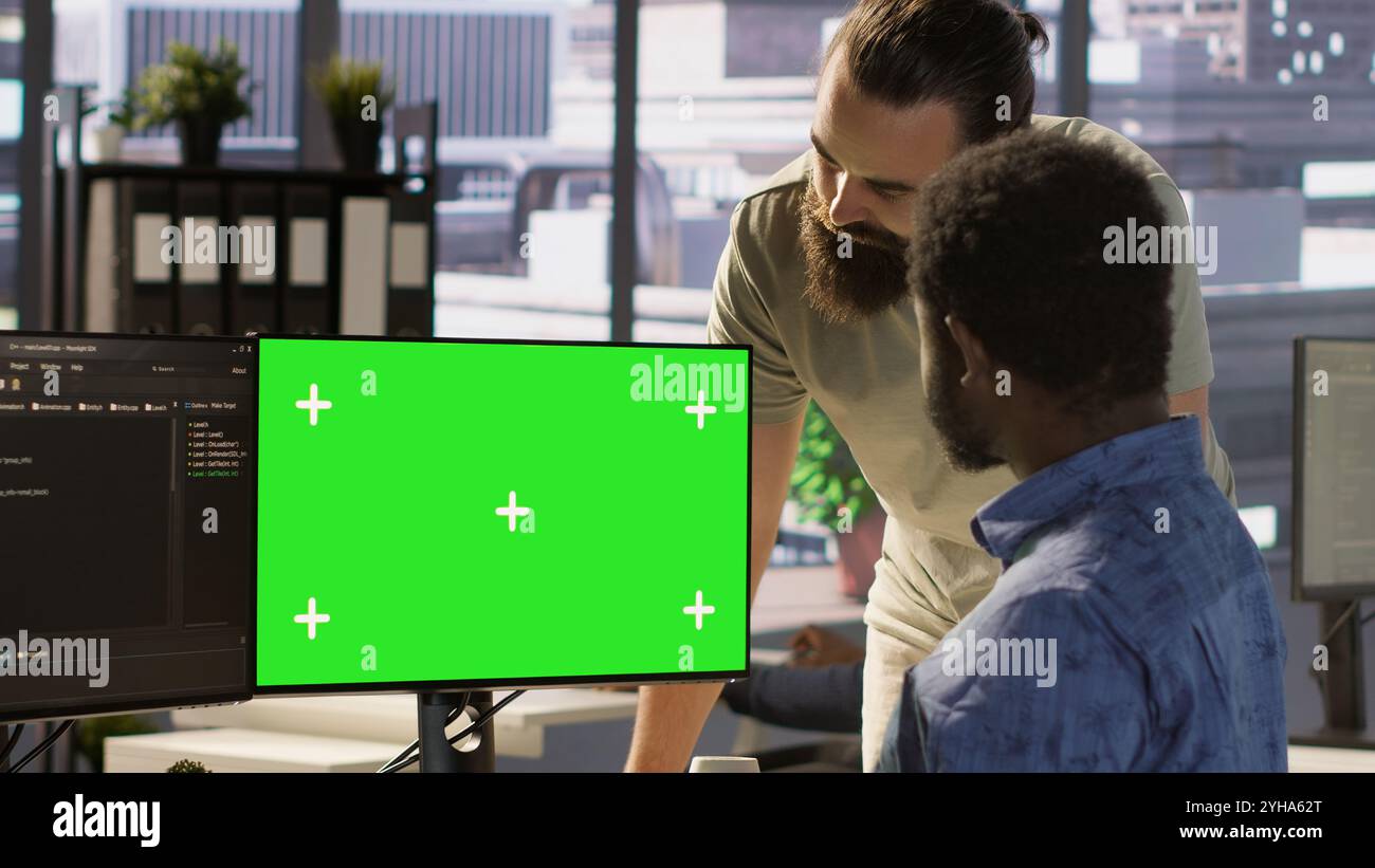 Software developer meeting green screen hi-res stock photography and ...