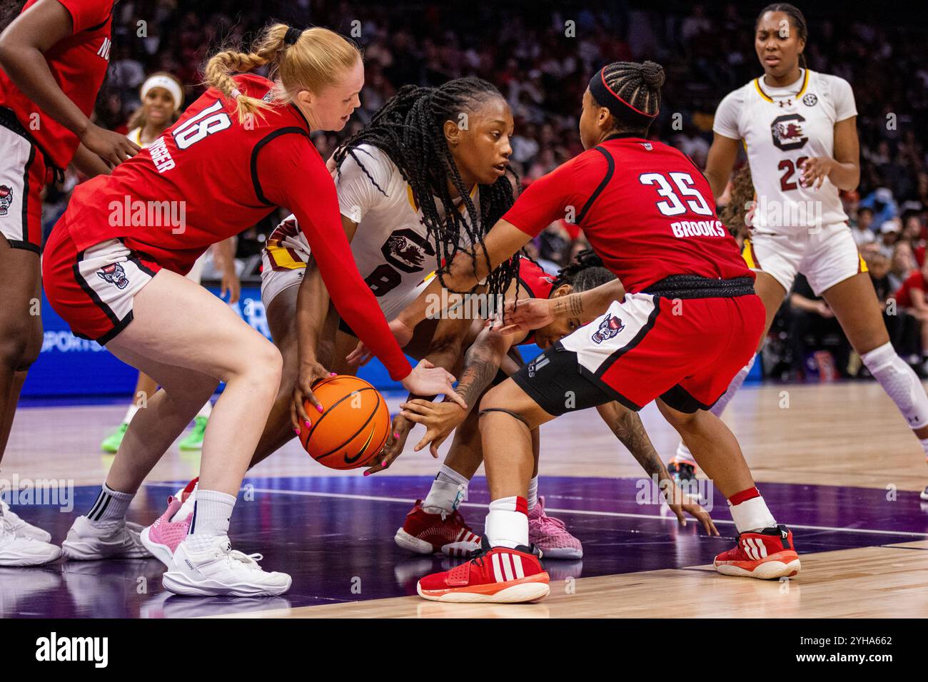 Charlotte, NC, USA. 10th Nov, 2024. South Carolina Gamecocks forward ...