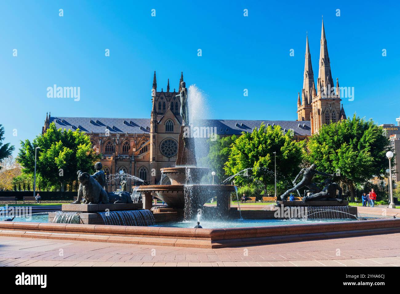 The Archibald fountain in Hyde Park in Sydney, Australia. The fountain ...