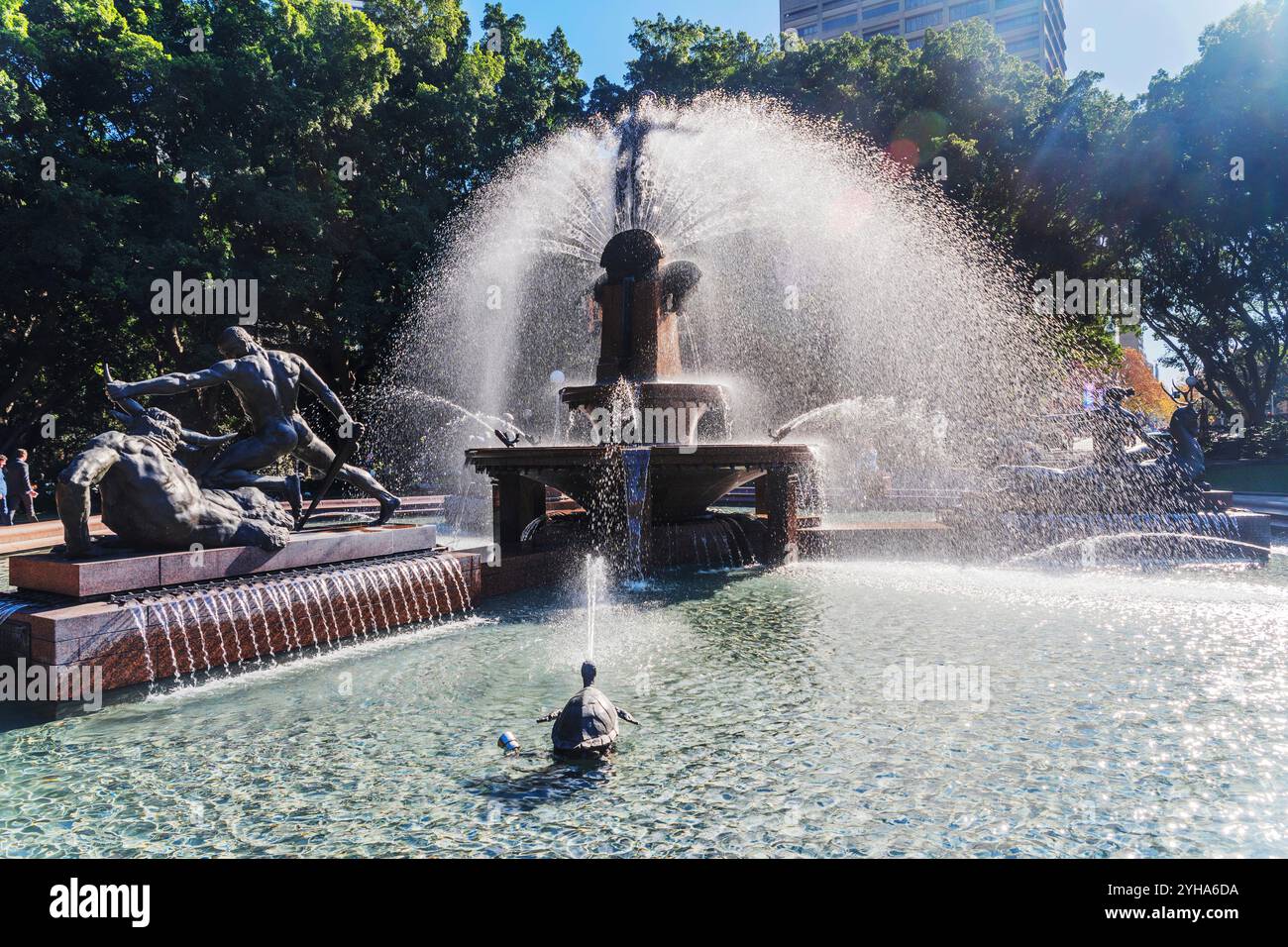 The Archibald fountain in Hyde Park in Sydney, Australia. The fountain ...