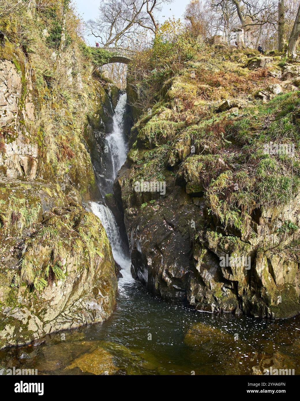 Aire Force Waterfall - Ullswater, Cumbria, UK Stock Photo - Alamy