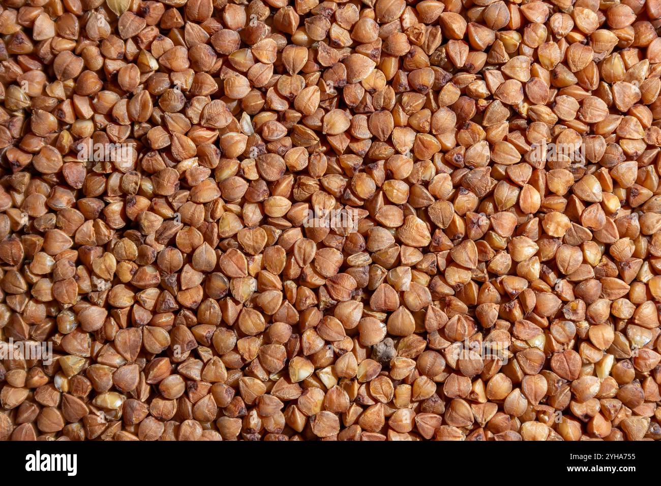 Dry Uncooked Brown Buckwheat Groats Background - Top View, Flat Lay ...