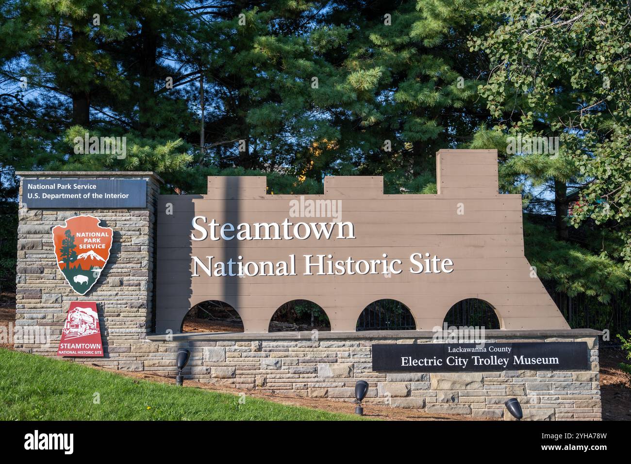 Scranton, Pennsylvania, USA - 9.22.2024: Entrance sign to Steamtown ...
