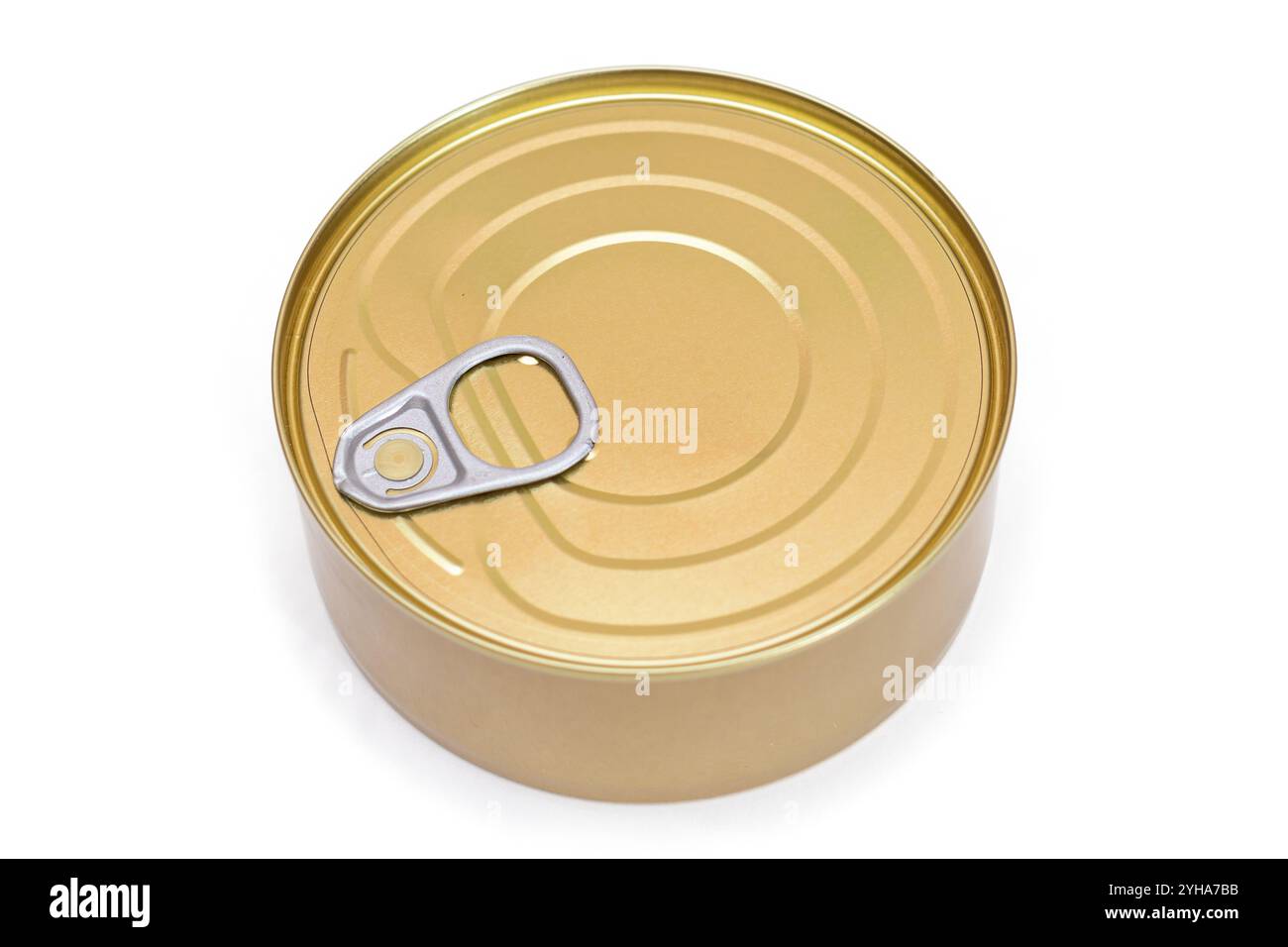 Round Unopened Tin Can Isolated on White Background. Canned Food ...