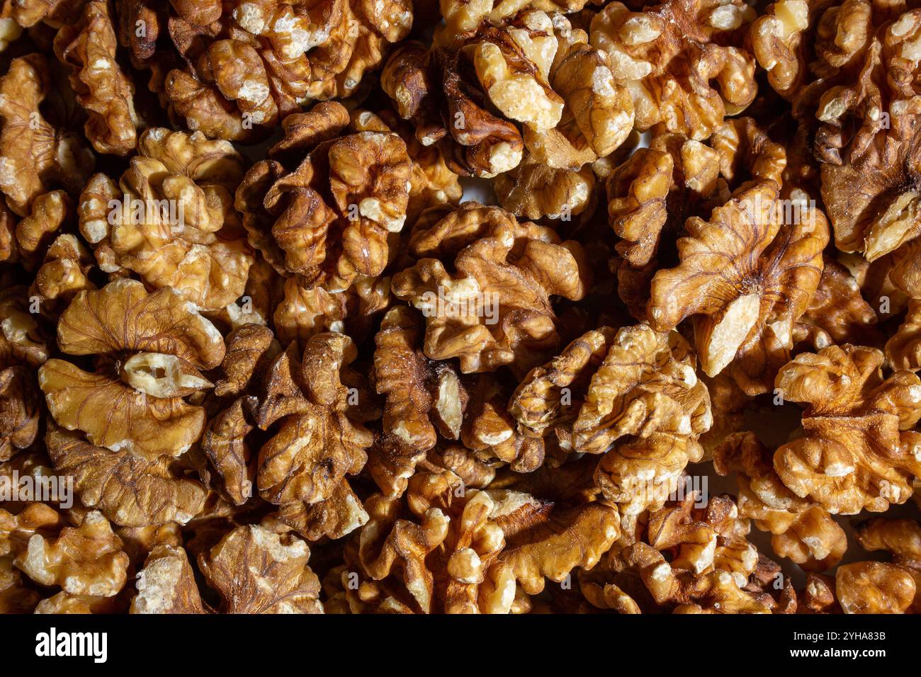 Scattered Shelled Walnuts. Background from Walnut. Natural High-Calorie ...