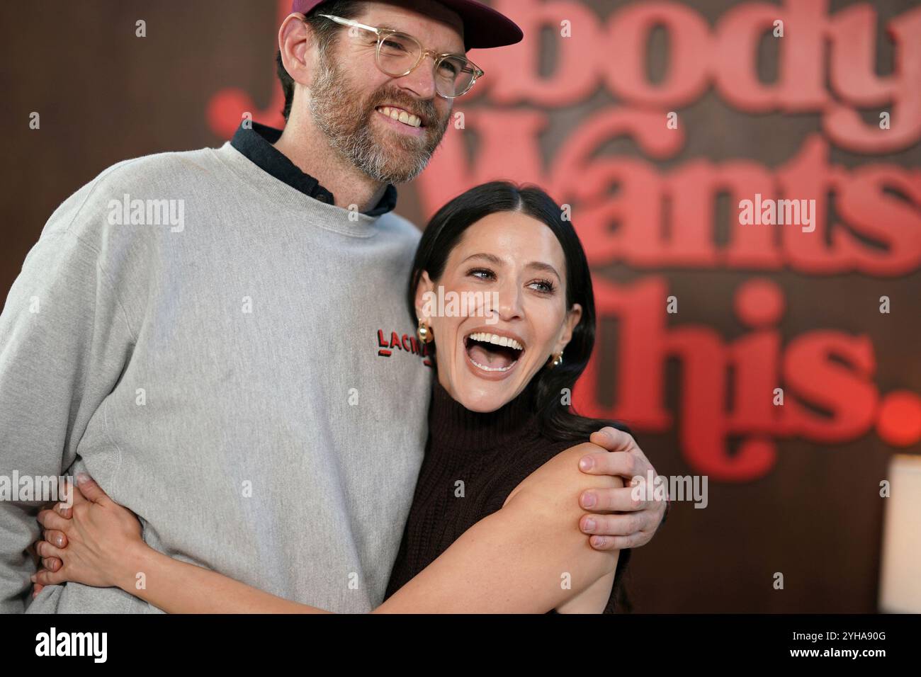 Timothy Simons, from left, and Jackie Tohn arrive at a photocall for ...
