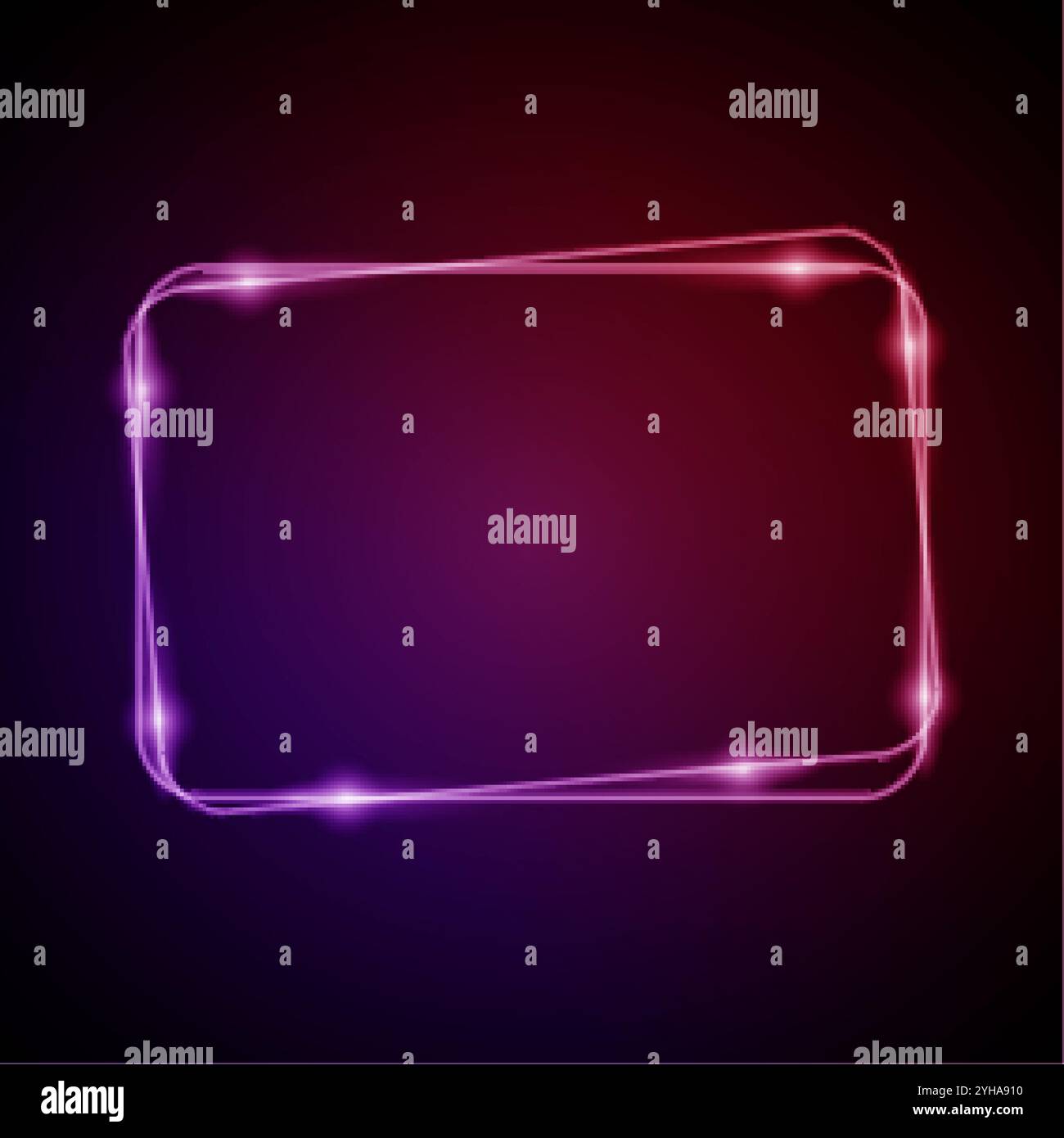 Neon Frame with Glow, and Sparkles. Electronic Luminous Rounded ...