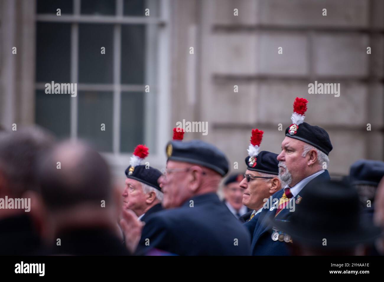 London, UK. 10th Nov, 2024. The military, servicemen and civilians march during the Remembrance ...
