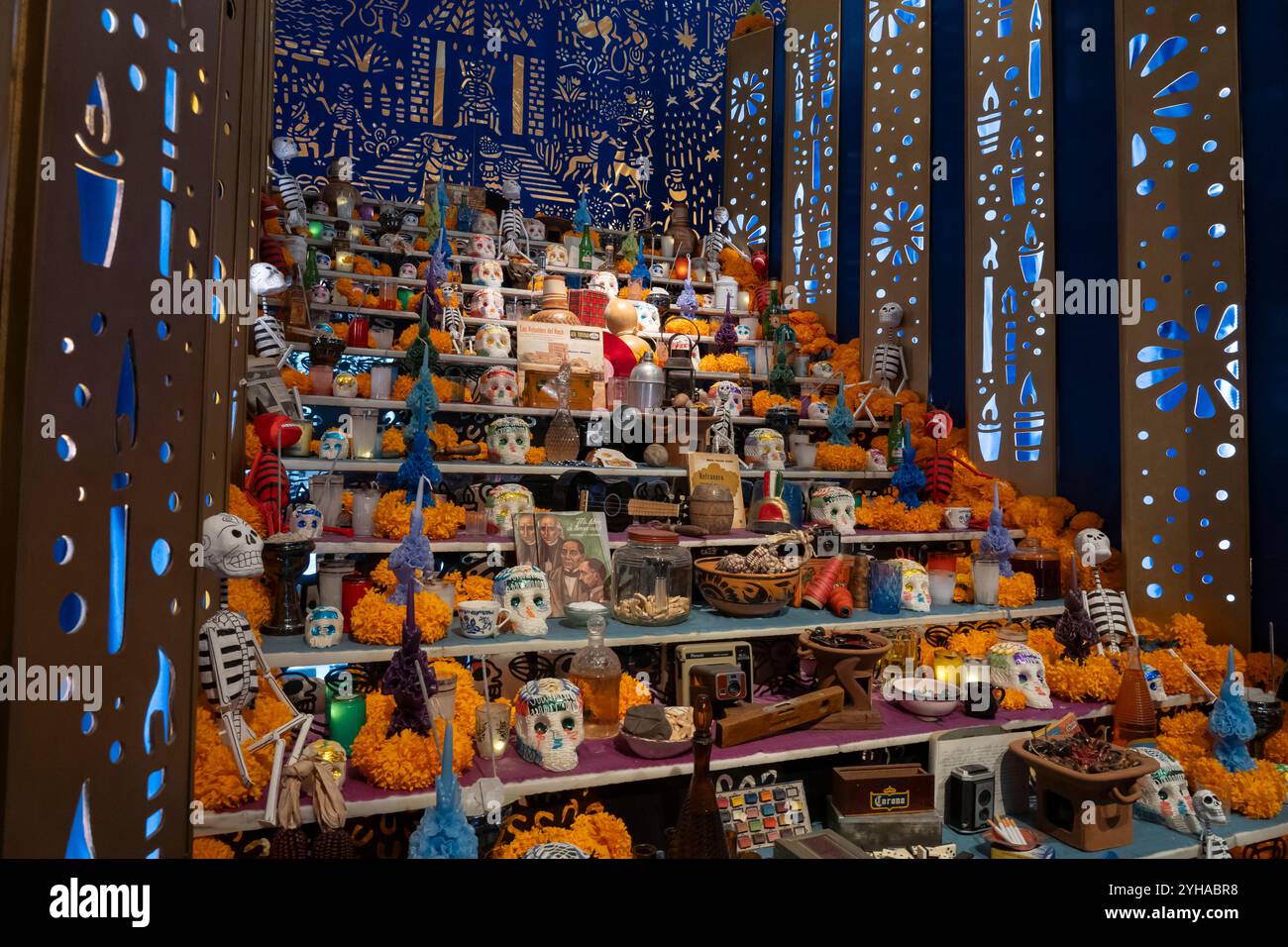 A community altar in celebration of Dia de los Muertos at the Fundación ...