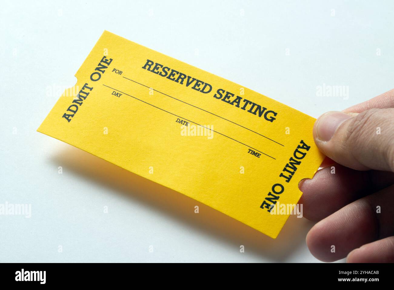 Yellow vintage admission ticket isolated on white background Stock ...