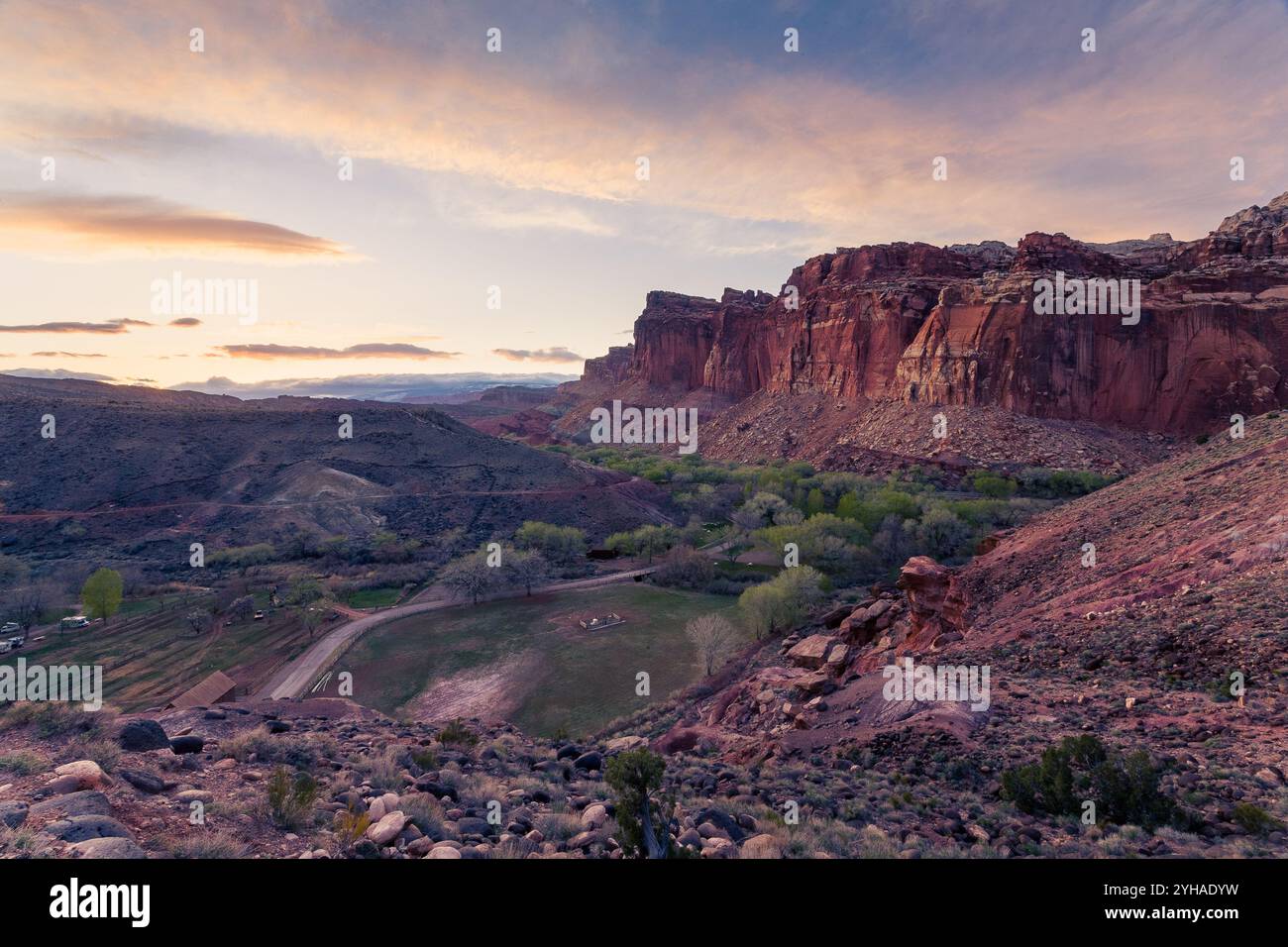 The Waterpocket Fold wrapping around the historic orchards of Fruita ...