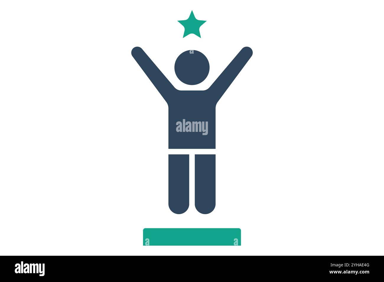Success icon. solid icon style. person with star. icon related to ...